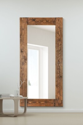 The Farmhouse Extra Large Dark Wooden Framed Wall Mirror - 70" X 34 ...