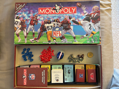 Monopoly NFL Official Limited Collectors Edition Game 1998 Complete Set ...