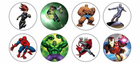 Cake Toppers Marvel Superheroes Characters 24 Pre-Cut Round Edible ...