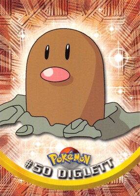 DIGLETT #50 - BLUE Logo - NON-HOLO - SERIES 1 - TOPPS Pokemon Card - NM ...