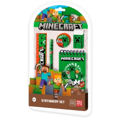 5 Piece Minecraft Themed Stationary Set Pens Boys Girls Kids School NEW ...