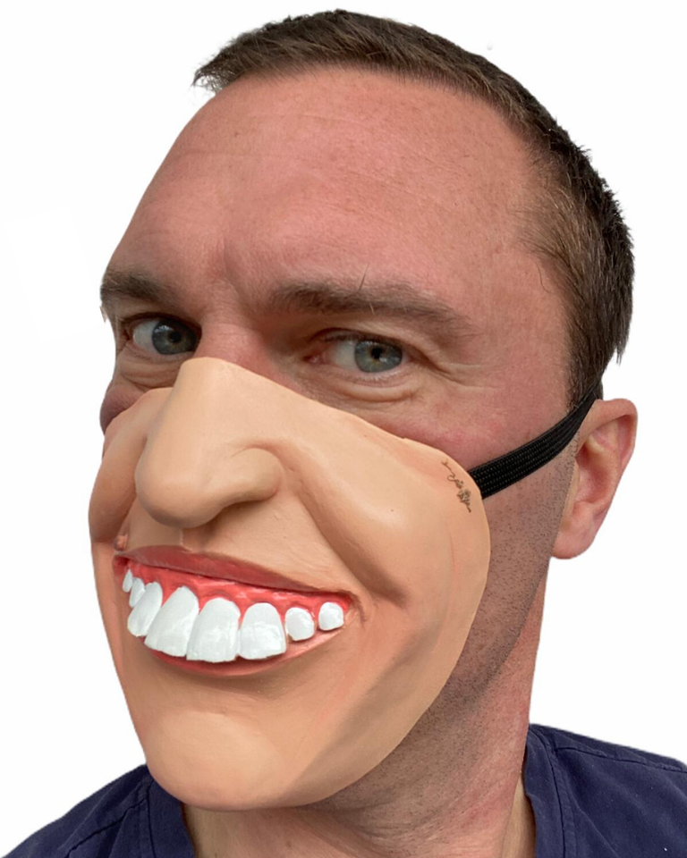 Half Face Comedy Funny People Face Mask Stag Hen Latex Party Masks ...