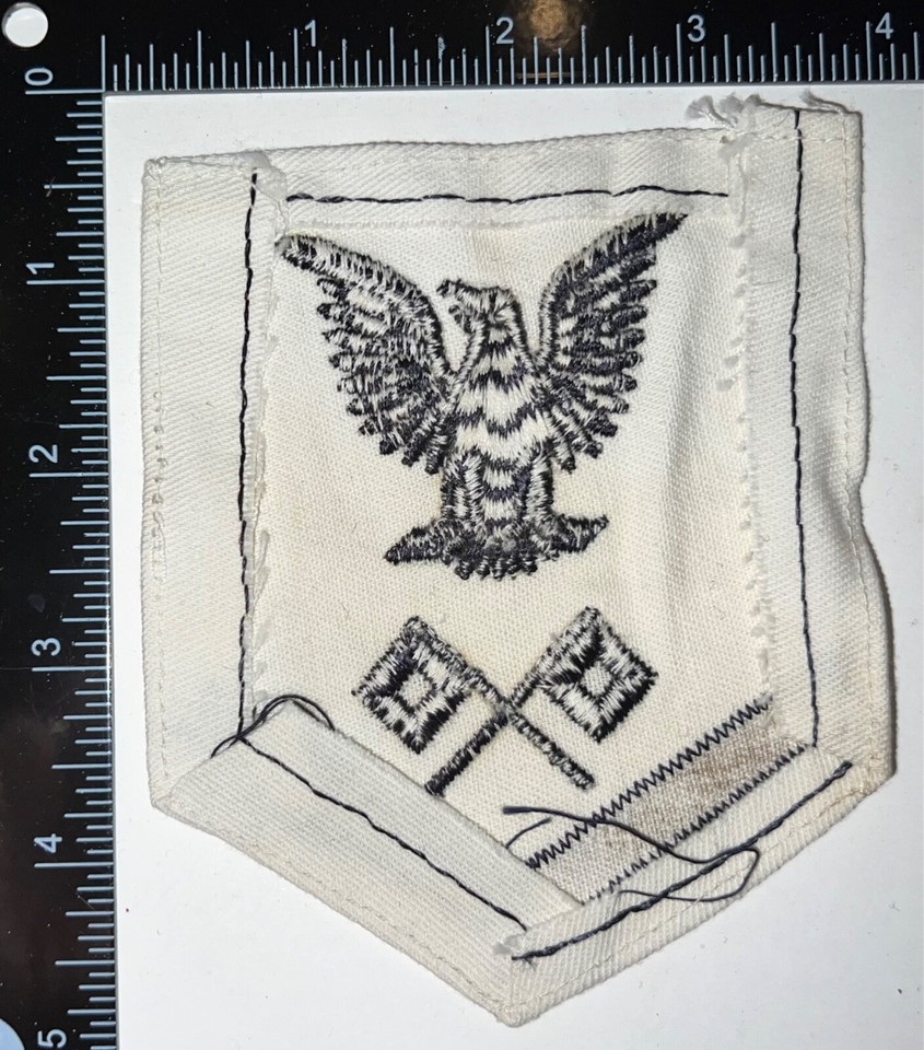 WWII USN US Navy Signalman Petty Officer 3rd Class Rate WHITE Patch | eBay