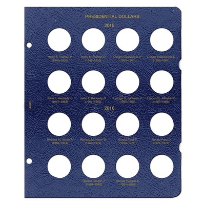 Presidential Dollar Coin Album Page 2015-2016 Whitman Display Storage ...