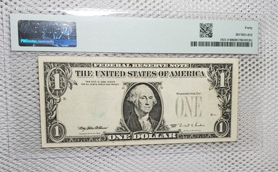 Overprint on Back Error 1995 $1 FRN ERROR Note PMG XF 40 Nice Error ...