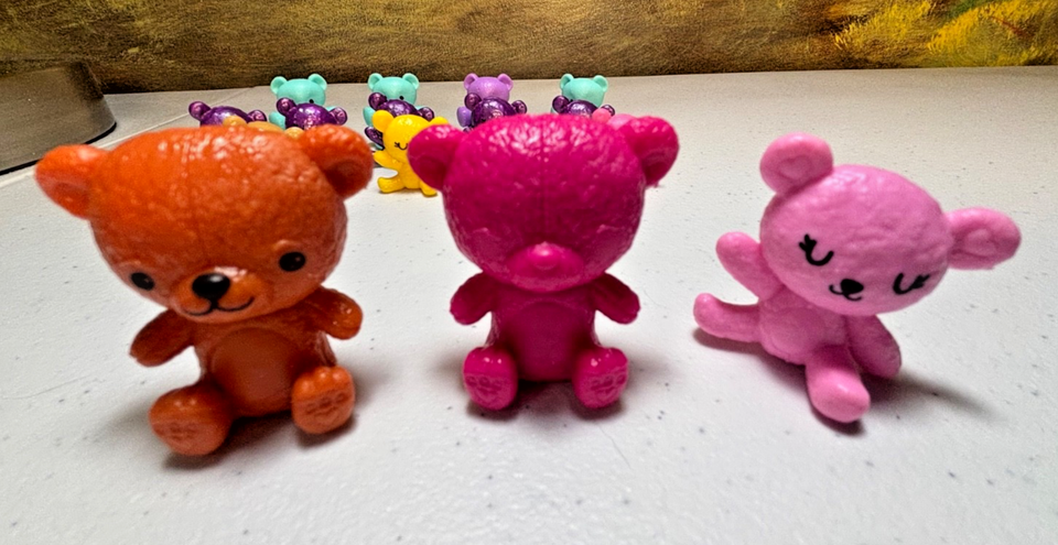 Barbie Chelsea Pink Purple Blue Brown Yellow Teddy Bear Toys Figures ...