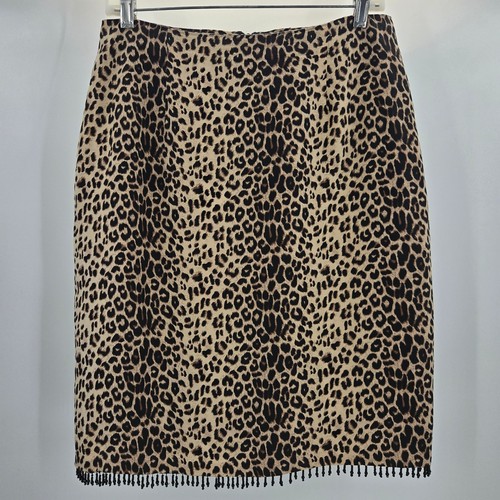 Allison Taylor Vintage 90s Y2K Mob Wife 100% Silk Beaded Leopard Print ...