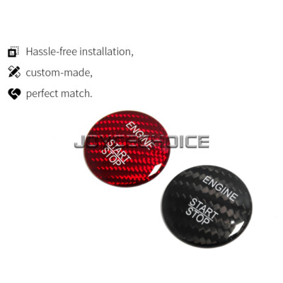 Carbon Red Engine Start Stop Button Cover For BENZ W176 W205 W212 W117 ...