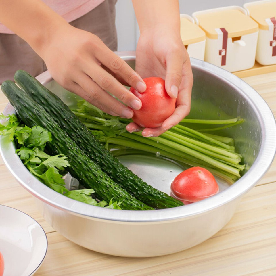 Aluminum Basin Kitchen Food Washing Basin Salad Mixing Bowl Versatile ...