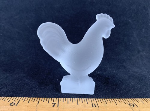 Mini Frosted Glass Rooster Chicken Country Farm Decor Vintage EUC 2”T 2 ...