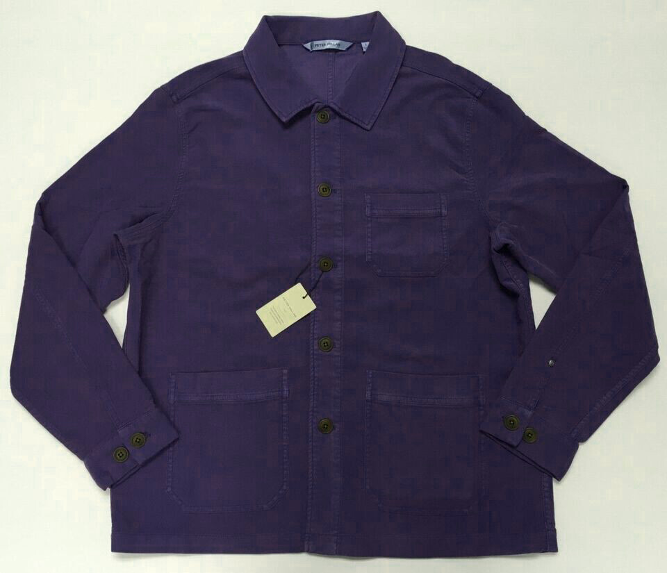 Peter Millar Indigo Dyed VTG Distressed Stretch Golf Overshirt Chore ...