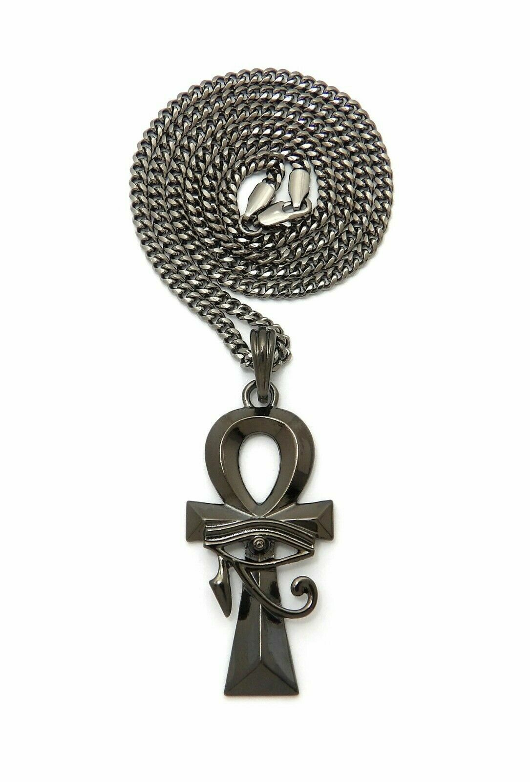 Touch Screen Sports Watch & Ankh Necklace & Iced Cuban Chain Bling ...