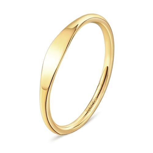 1.5mm 1K Gold Filled Slim Rings Thin Pinky Rings for Women Girls 4 ...