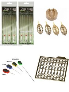 CARP INLINE METHOD FEEDER AND MOULD BAITING NEEDLES + 12 Hair Rigs ...