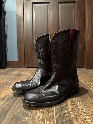 Black Jack Roper 8.5 EE Leather Cowboy Boots Cherry Handmade | eBay
