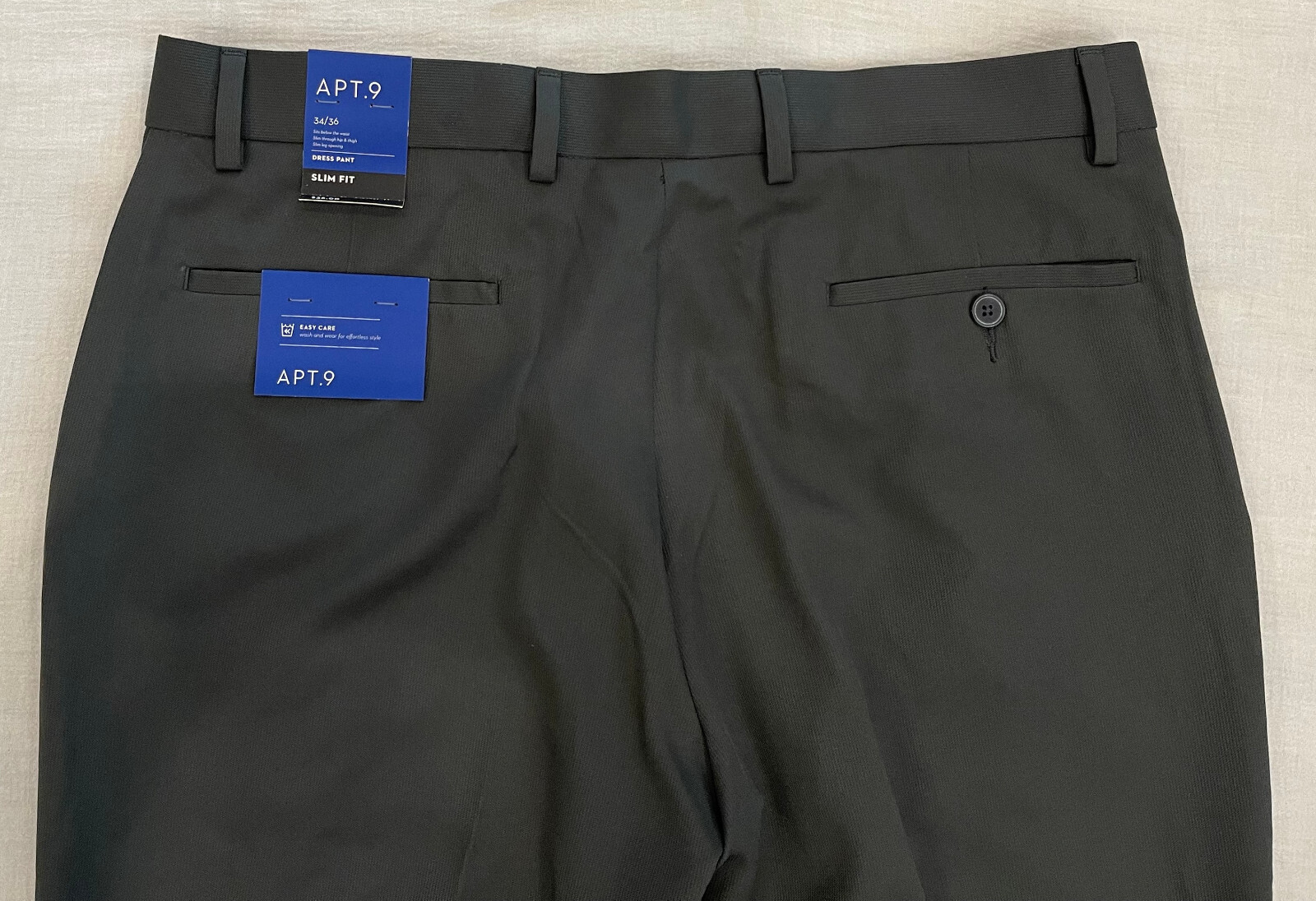 APT. 9 Mens Slim Fit Dress Pants 34X36 Big & Tall Asphalt Grey -W34L36 ...