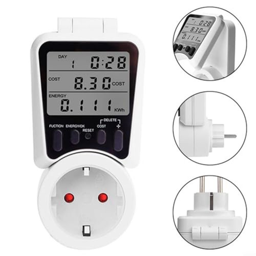 Power Meter Socket Real-time Consumption Readout Two-tariff Measurement ...