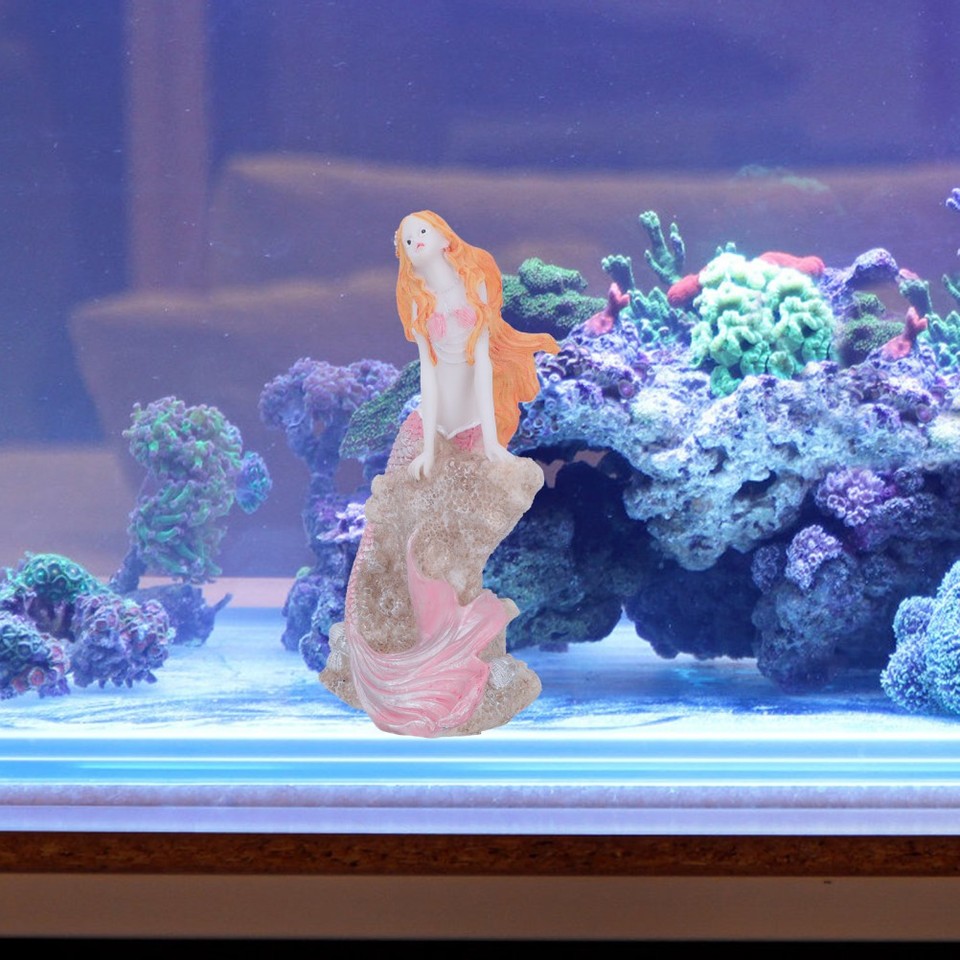 Aquarium Decoration Fish Tank Mermaid Statues and Figurines Decorations ...