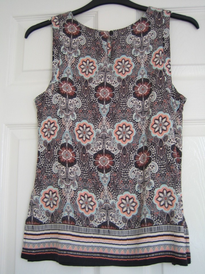 Ladies Red Herring Sleeveless Black & Browns Top Size 10 BNWT | eBay UK