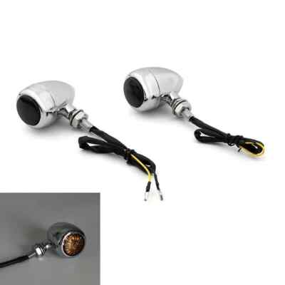 Motorcycle indicators led Chrome Metal bodied | eBay UK