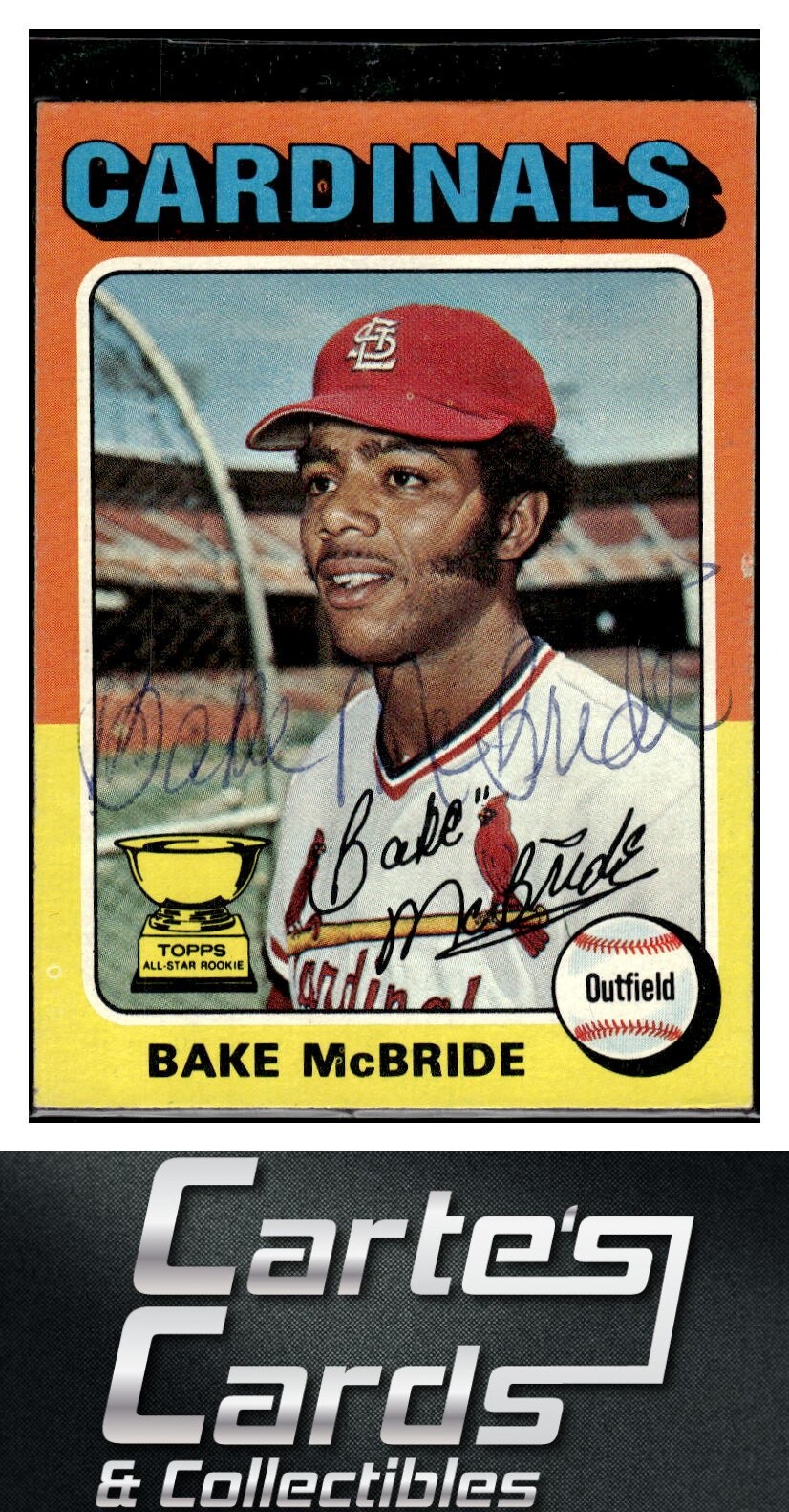 Bake McBride 1975 Topps #174 ASR St. Louis Cardinals TTM/IP Signed Autographed | eBay