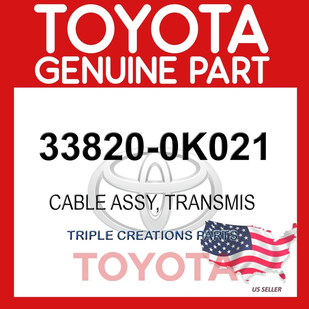 33820-0K021 Genuine Toyota Cable Assy Transmission Control 338200K021 ...