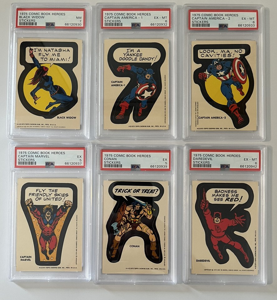 1975 Topps Comic Book Heroes Stickers Complete Set - Ranked #9 in PSA ...