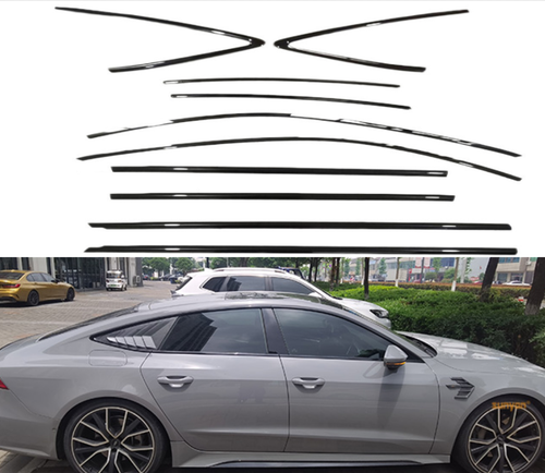 2013-2015 For AUDI A7 S7 Window Molding Strips Trim Black Stainless ...