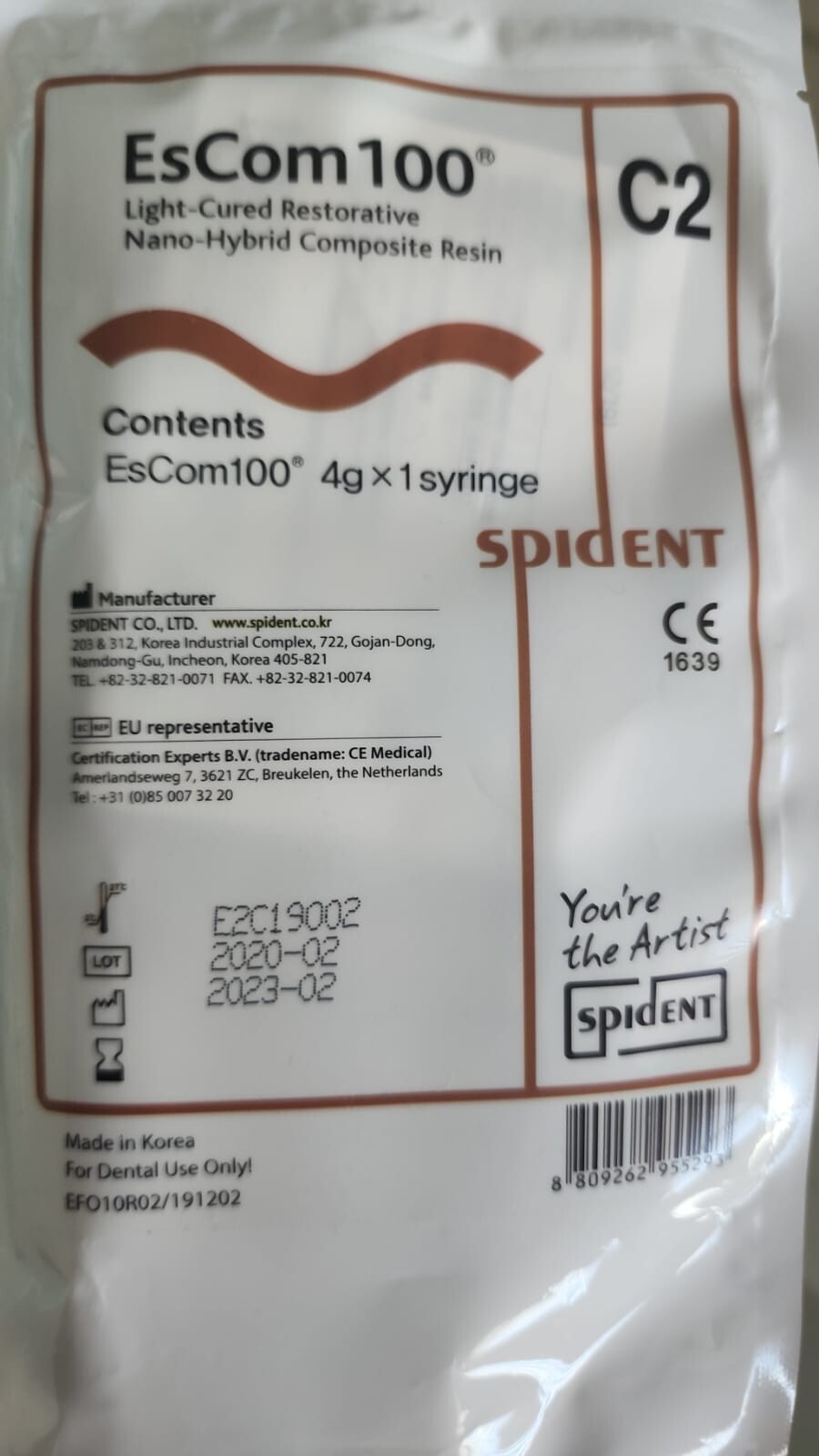 Dental EsCom 100 Light Cured Restorative nano- Hybrid Composite Resin ...