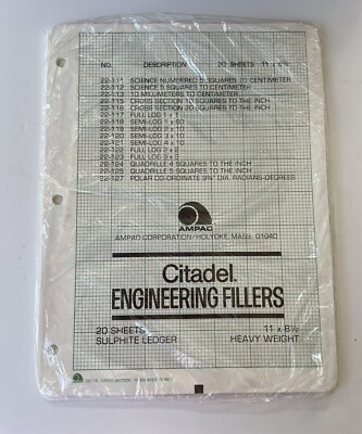 NEW Citadel Engineering Fillers - 20 sheets Sulphite Ledger | eBay