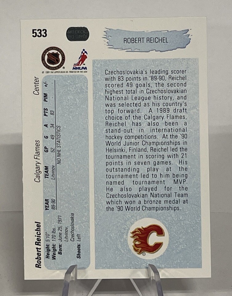 1990-91 Upper Deck #533 Robert Reichel RC 1st Young Guns Pack Fresh 🏒🔥 ...