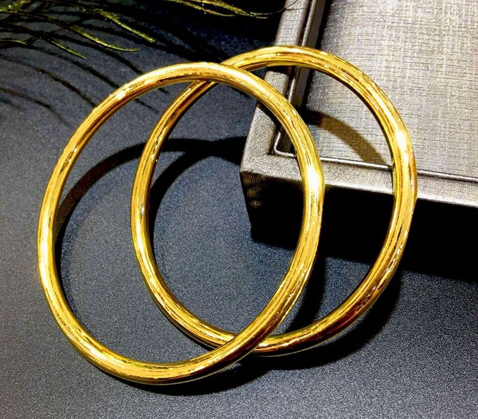 HANDMADE 22 K YELLOW GOLD BANGLE CHUDI BRACELET FOR WOMEN JEWELRY ...