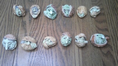 Rare 12 pcs. Clare craft disc world Nutcase men walnut figurines made ...