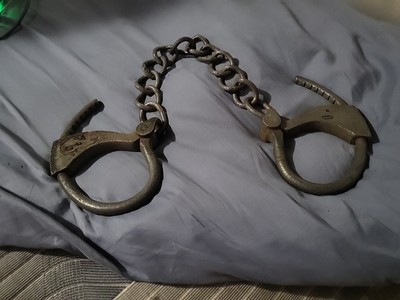 Vintage Leg Irons Shackles Handcuffs Police Restraints No Key | eBay