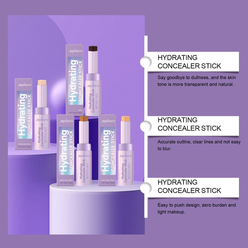 Zephoco Concealer Stick Duo – Concealer Stick & Brush, Foundation ...