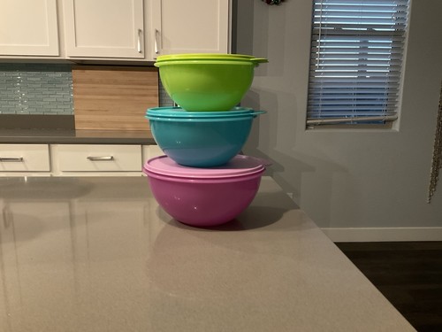 Tupperware 3 Bowl Set w/Lids Wonderlier 2520A-1-2519A-1-2518A-1 | eBay