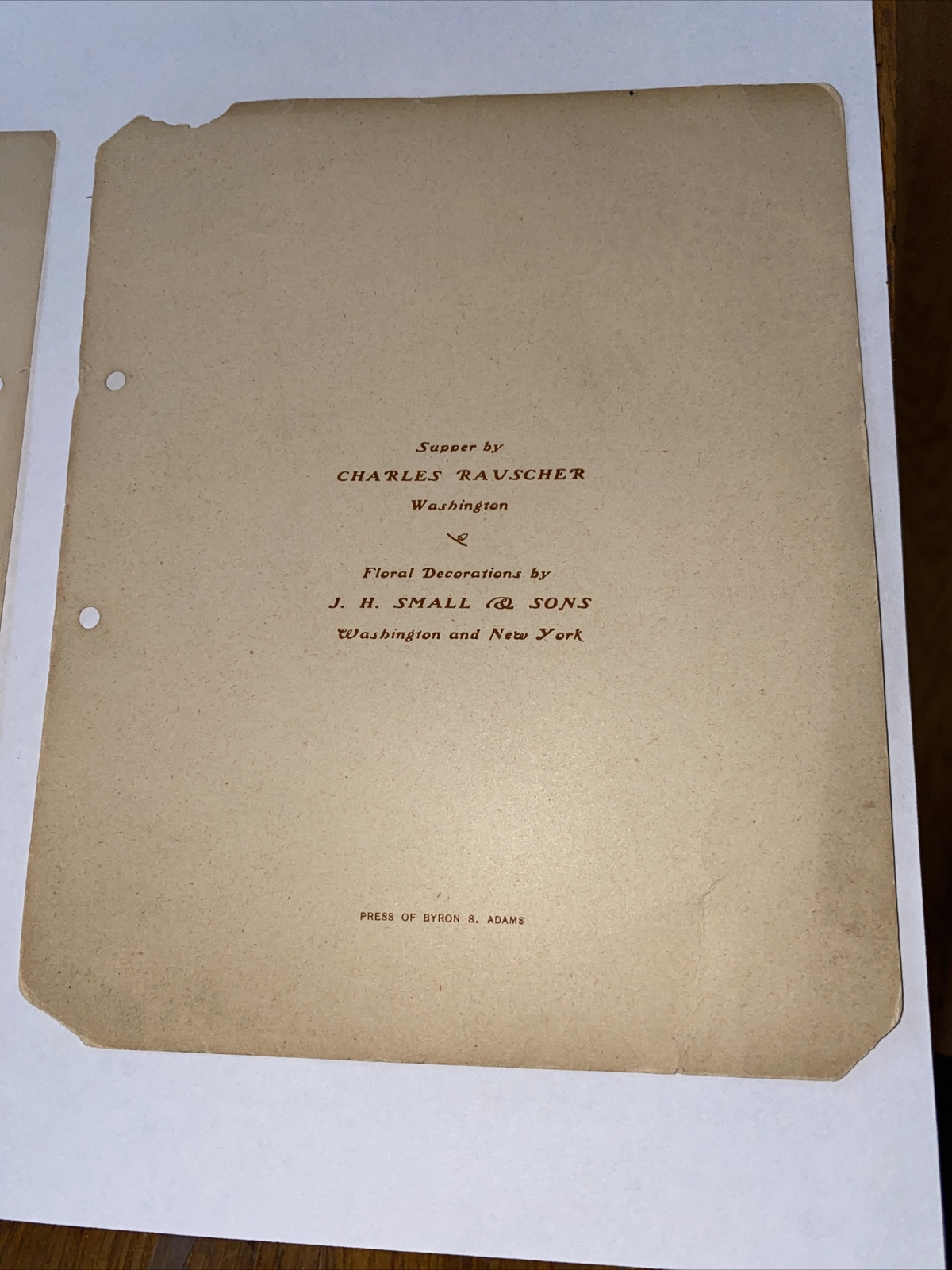 McKinley Roosevelt Inaugural Ball Supper Menu 4 March 1901 Original | eBay
