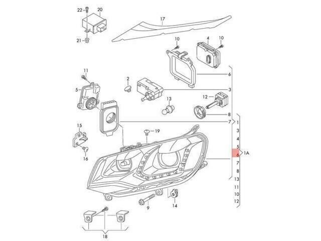 VW Touareg 7P5 Cover Cap for Dipped Headlight Right Genuine 7P0941608A ...