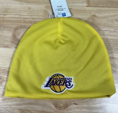 Los Angeles Lakers Yellow With Purple Print Beanie Skull Cap Polyester ...