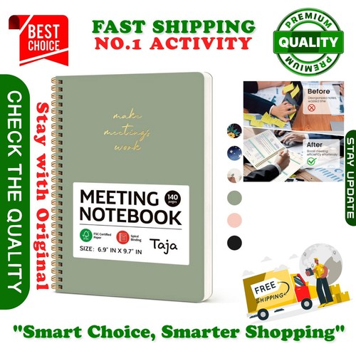 Taja Meeting Notebook for Work Organization - Work notebook with action ...