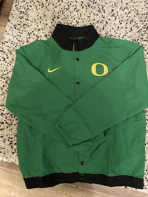 Nike Authentic NCAA Oregon Ducks Green Dri-Fit Nylon Button-Up Jacket ...