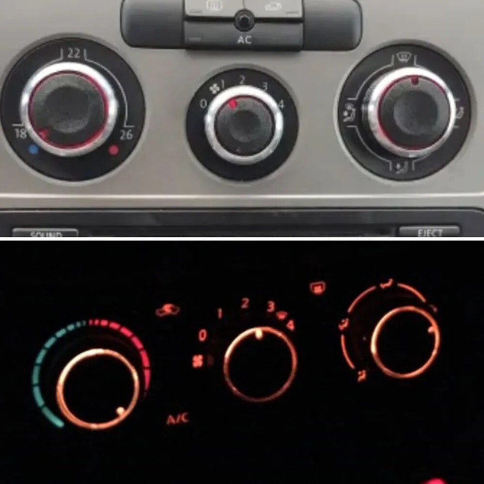 3Pcs Car AC Knob Fit for VW Golf 5 MK5 Jetta Tiguan Touran Passta B6 B7 ...