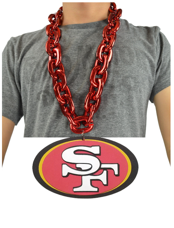 New NFL SAN FRANCISCO 49ERS Fan Chain Necklace Foam - PICK YOUR CHAIN ...