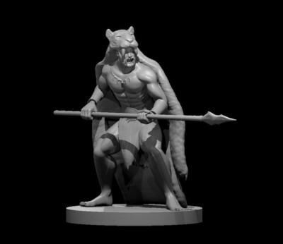 Tribal Warrior Male Commoner NPC 28mm Scale DND D&D Tabletop Mini | eBay