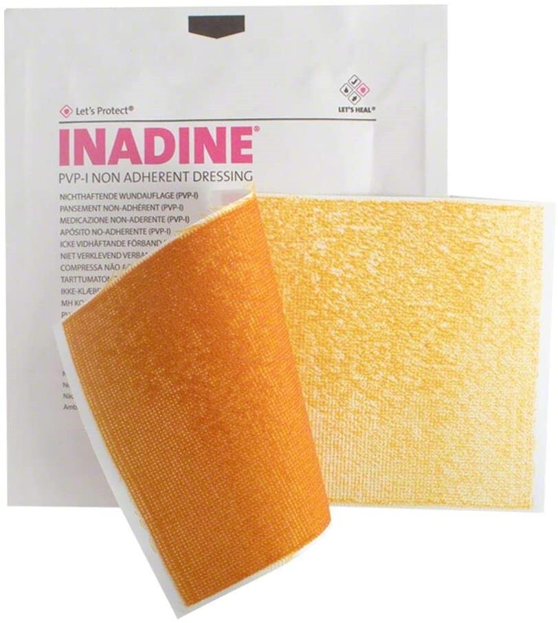 Inadine PVP Non Adherent Wound Dressing 5cm x 5cm, 9.5cm x 9.5cm ...