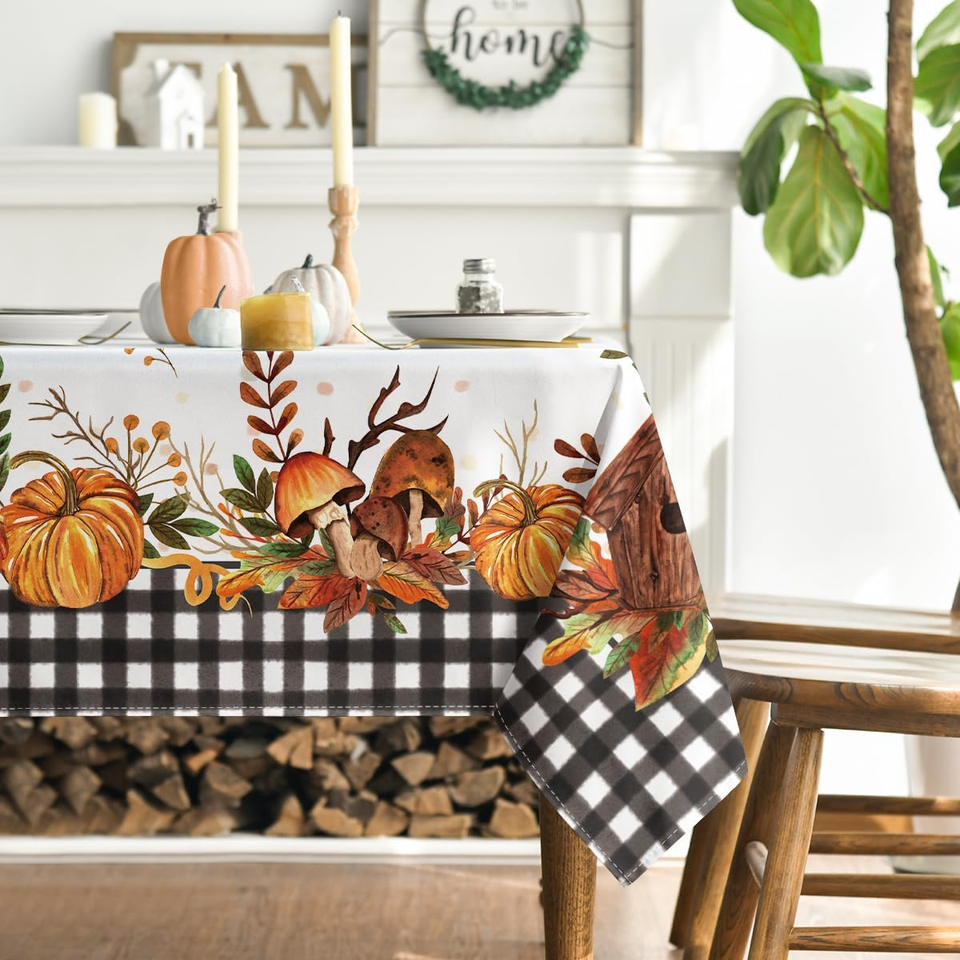 Fall Tablecloth 60X84 Inch Rectangular, Thanksgiving Autumn Harvest ...