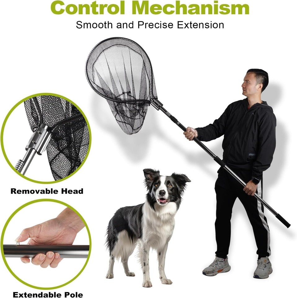 Dog Catch Net Pole Animal Catching Net Wildlife Control Tool Large Fish ...