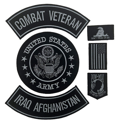 US ARMY SEAL COMBAT VETERAN IRAQ AFGHANISTAN MILITARY MOTORCYCLE VEST 6 ...