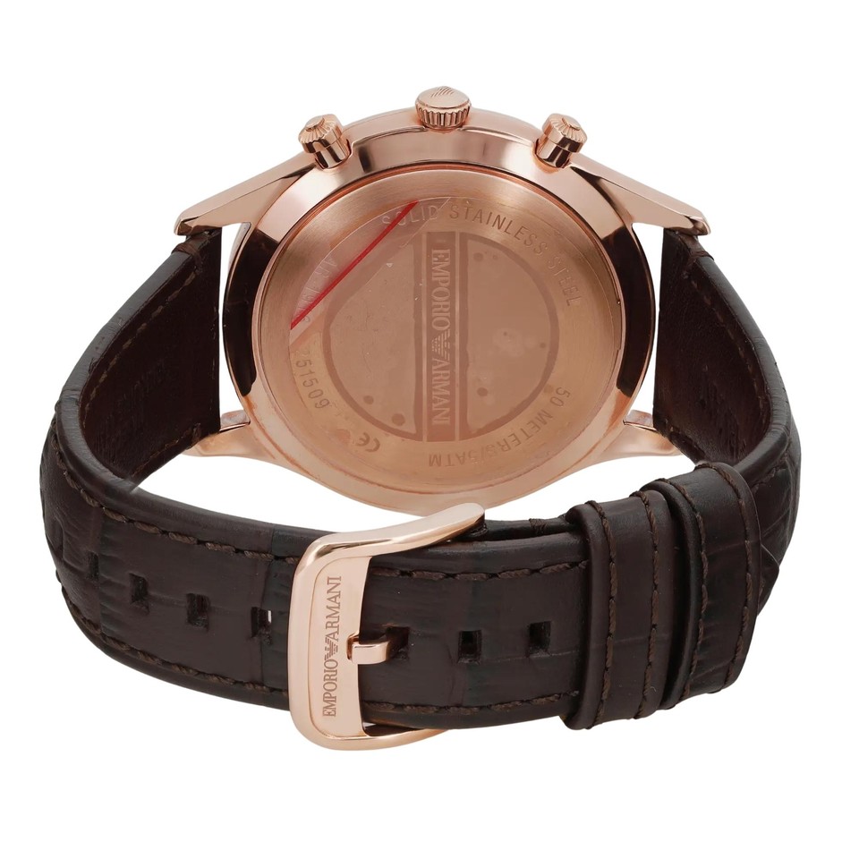 Emporio Armani Chronograph Rose Gold-Tone Stainless Steel Mens Watch ...