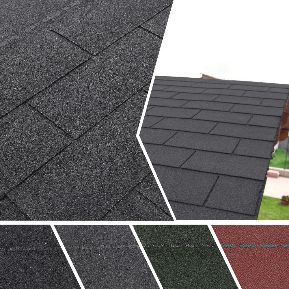 18pcs Felt Roofing Shingles Shed Roof Shingle Tile Square 3-Tab Asphalt ...